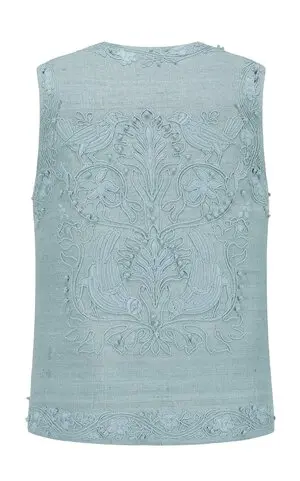 INTO THE EAST Embroidered Silk Vest