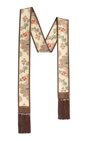 INTO THE EAST Floral Thin Silk Belt