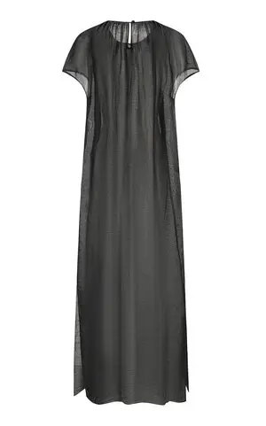 INTO THE EAST Minimalist Linen-silk Maxi Dress