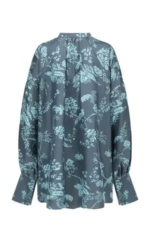 INTO THE EAST Bird And Flower Silk Shirt