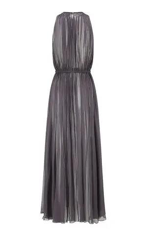 INTO THE EAST Ruched Chiffon Maxi Dress - Purple