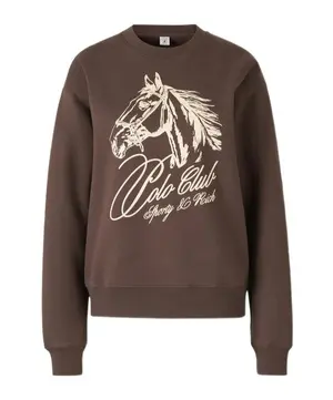 SPORTY  RICH Long-sleeve Sweatshirt - Chocolate