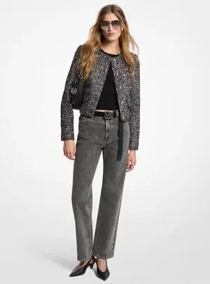 Michael Kors Metallic Tweed Lady Jacket In Size By