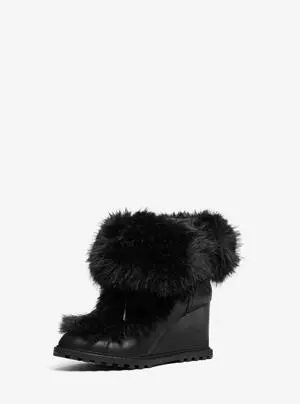 Michael Kors Blakely Faux Fur Wedge Boot In Size By