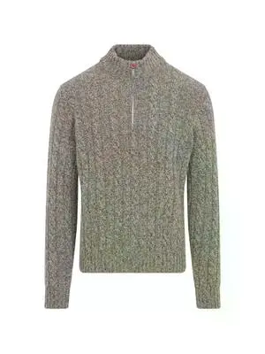 Kiton Cable-knit Quarter-zip Sweater - Grey
