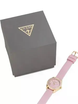 Guess Mini Luna Gold Tone Snalog Watch - Pink