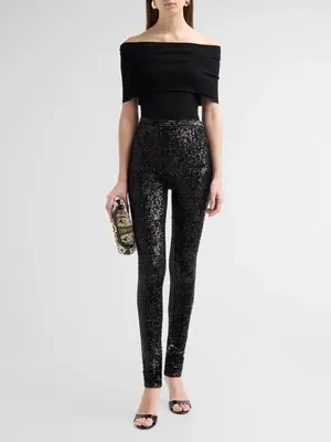Lapointe Mini Sequin Stretch Leggings