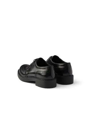 Prada Chocolate Brushed Leather Derby Brogues
