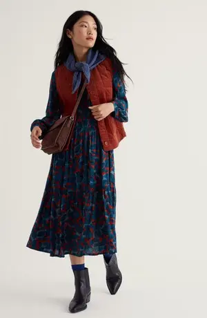 SEASALT CORNWALL Oak Apple Tiered Midi Dress