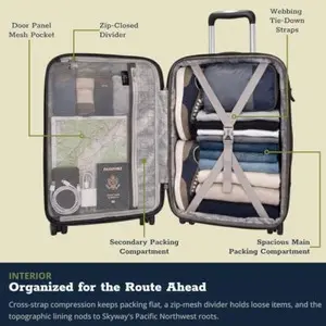 SKYWAY Nimbus 5.0 Hardside Expandable 20" Carry On Spinner Luggage - Silver