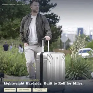 SKYWAY Nimbus 5.0 Hardside Expandable 20" Carry On Spinner Luggage - Silver