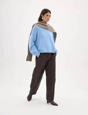 HUSH Carrie Chunky Cashmere Jumper - Soft Blue