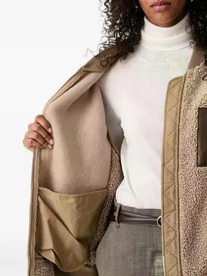 MOS MOSH Fleece-texture Panelled Gilet