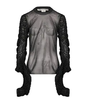 Comme Des Garçons Sculptural-sleeved Crewneck T-shirt - Black