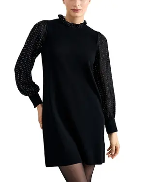 PHASE EIGHT Thea Hot Fix Embellished Mini Dress - Black
