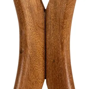 ROWENA INTERIORS Round Mango Wood And Marble Martini Accent Table - Walnut