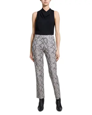 Theory Marcee Wool Stretch Python Print Pants