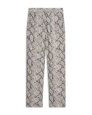 Theory Marcee Wool Stretch Python Print Pants