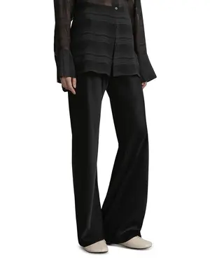 A.emery The Myrna Satin Wide Leg Pants - Black