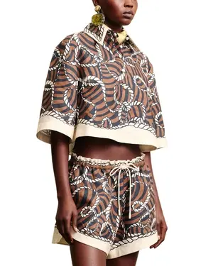 ALEMAIS Sail Linen Cropped Shirt