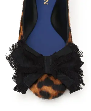 LANVIN Bow Pony Ballerina Flats
