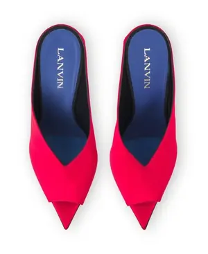 LANVIN Midnight Step Satin Mules