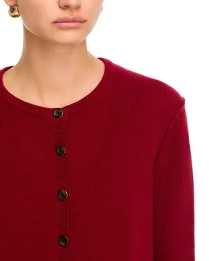 L'AGENCE Malone Cashmere Crewneck Cardigan