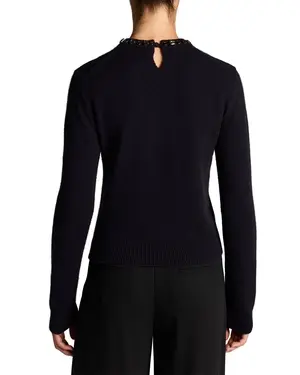 Vince Gem Embellished Wool & Cashmere Crewneck Sweater