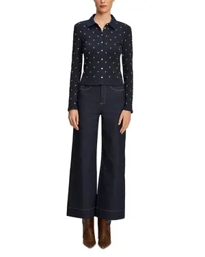 Cinq À Sept Jensyn Grommet Cotton Stretch Top