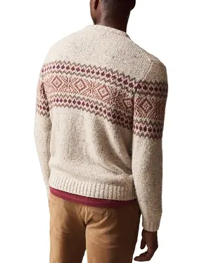 Marine Layer Donegal Fair Isle Sweater - Oat Multi