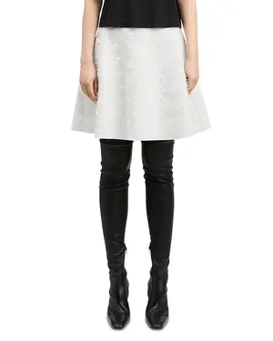 Derek Lam 10 Crosby Giovanna Feather Flared Mini Skirt - Ivory