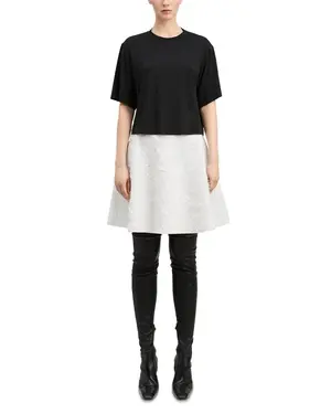 Derek Lam 10 Crosby Giovanna Feather Flared Mini Skirt