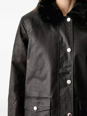 MORGAN Faux-fur Collar Coated Jacket