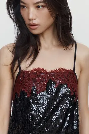 SUNDAY IN BROOKLYN Sequ Slip Mi Dress