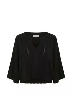 Malo Ribbed-knit V-neck Sweater - Black