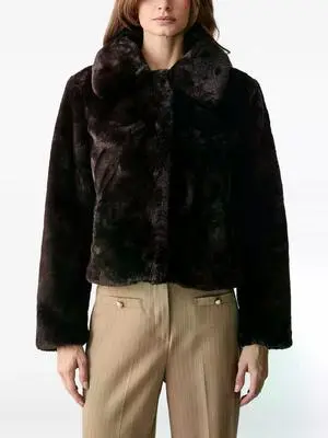 MORGAN Faux-fur Long-sleeve Jacket - Brown
