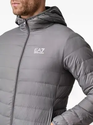 EA7 Quilted Hooded Jacket