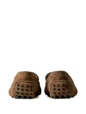 Car Shoe Hand-stitched Suede Loafers