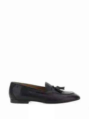 Emporio Armani Tassel Leather Loafers - Black