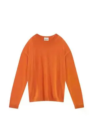 SEMICOUTURE Haley Fine-knit Drop-shoulder Sweater - Orange