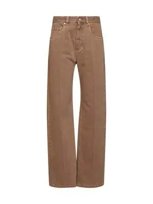 Brunello Cucinelli Warm Amber Dyed Denim Contemporary Loose Jeans - Multicolor