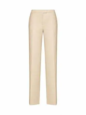 Zimmermann Cream Stretch Wool Valiant Straight Trousers - Multicolor