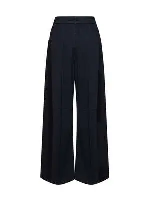 Brunello Cucinelli Cobalt Blue Cotton And Silk Interlock Track Pants