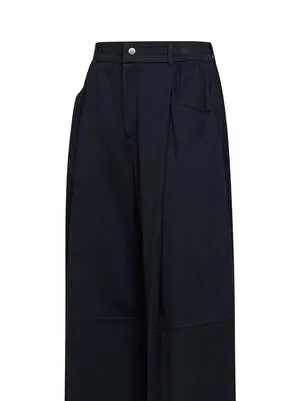 Brunello Cucinelli Cobalt Blue Cotton And Silk Interlock Track Pants