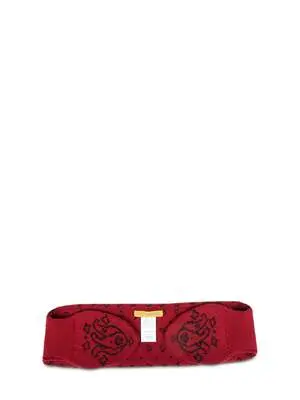 Guest In Residence Carmine Red Cashmere-blend Knit Bandana Bowtie Scarf - Multicolor