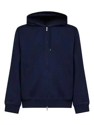 Brunello Cucinelli Cobalt Blue Double Fleece Zip-up Hoodie - Multicolor