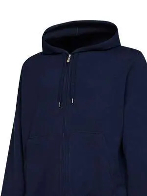 Brunello Cucinelli Cobalt Blue Double Fleece Zip-up Hoodie