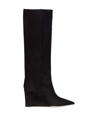 JIMMY CHOO Black Suede Blake 85 Knee-high Boots