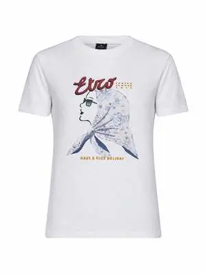 Etro White Cotton Jersey Printed T-shirt - Multicolor