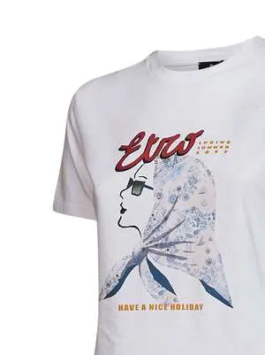 Etro White Cotton Jersey Printed T-shirt